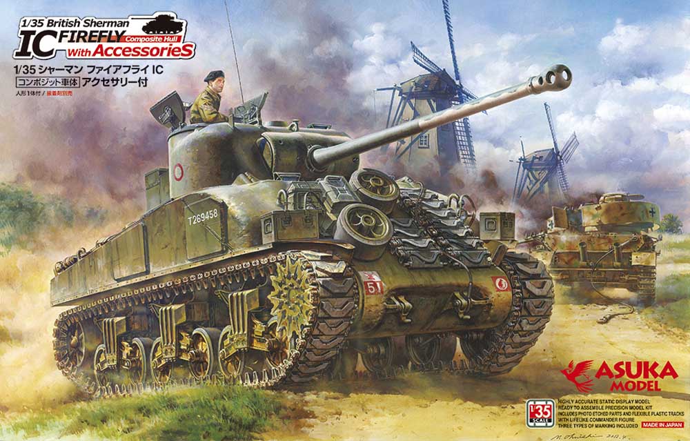 Asuka 35028 British Sherman Ic Composite Hull Firefly 1:35 Plastic Mod ...