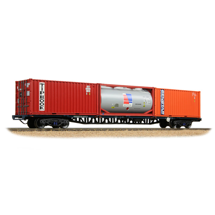 Bachmann Branchline 38-628A FFA Inner Flat BR Blue TOPS 2 x 20ft & 1 x ...
