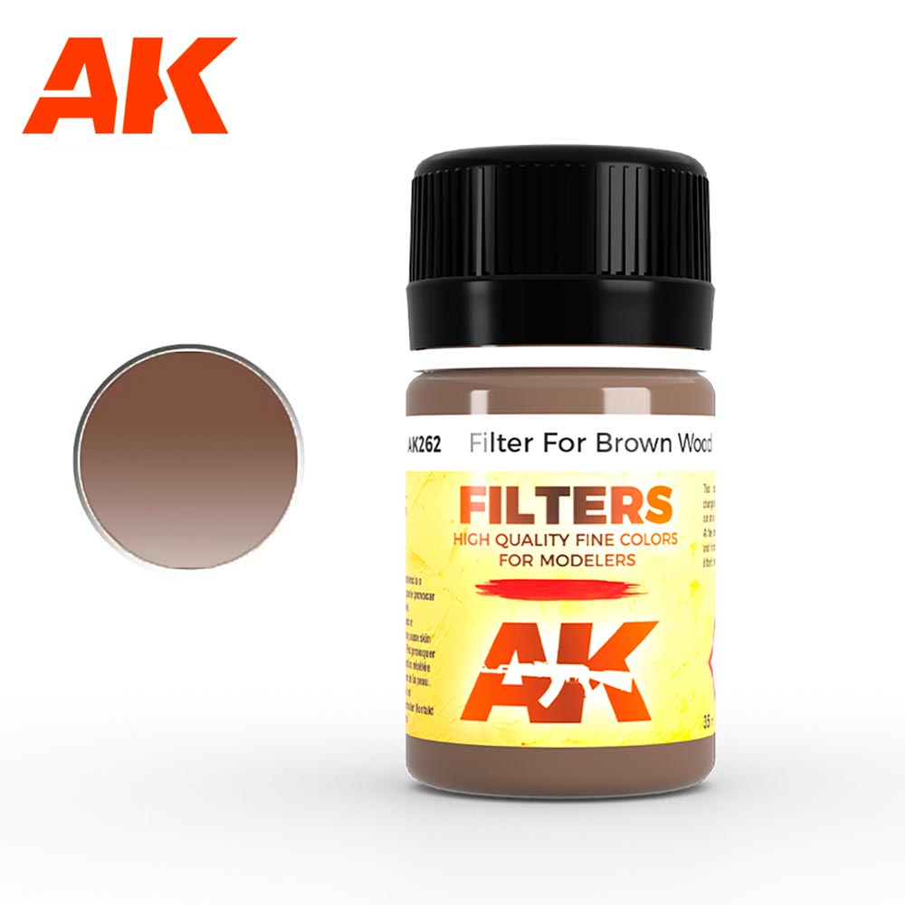 AK Interactive 262 Red Brown Dark Filter For Wood 35ml Enamel Weatheri ...