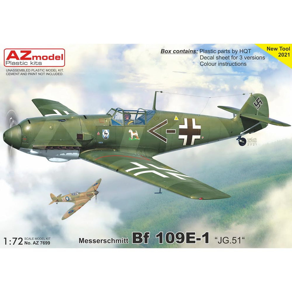 AZ Model 7699 Messerschmitt Bf 109E-1 'JG 51' 1:72 Plane Plastic Model – Jadlam Toys & Models