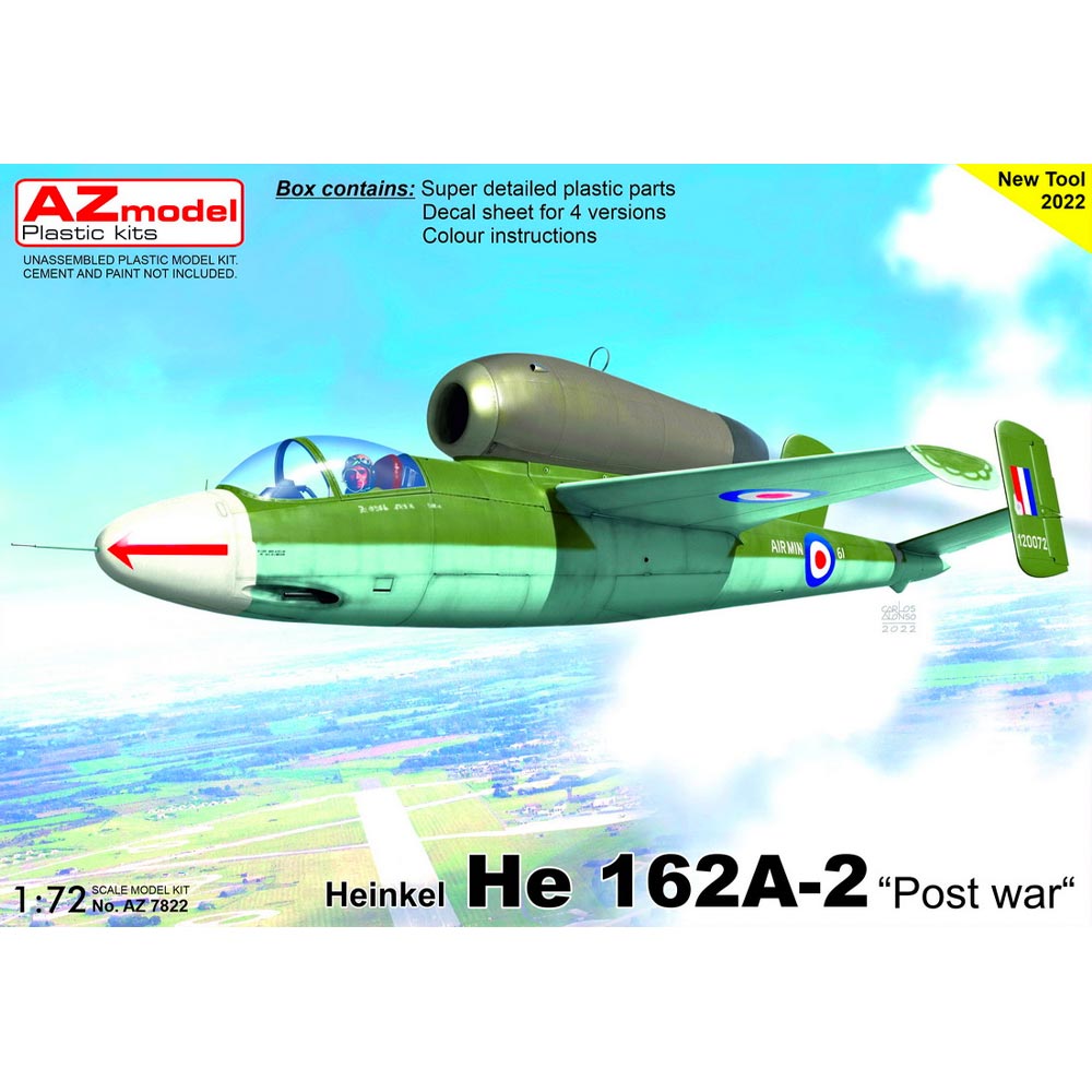 AZ Model 7822 Heinkel He-162A-2 Post War 1:72 Model Kit – Jadlam Toys ...