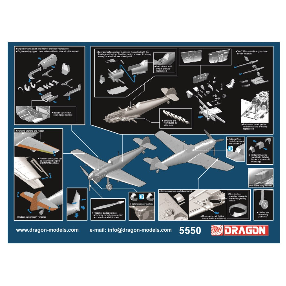 Dragon Wing Tech 2 5550 BF109E-4 WWII German Fighter Plane 1:48 Model ...