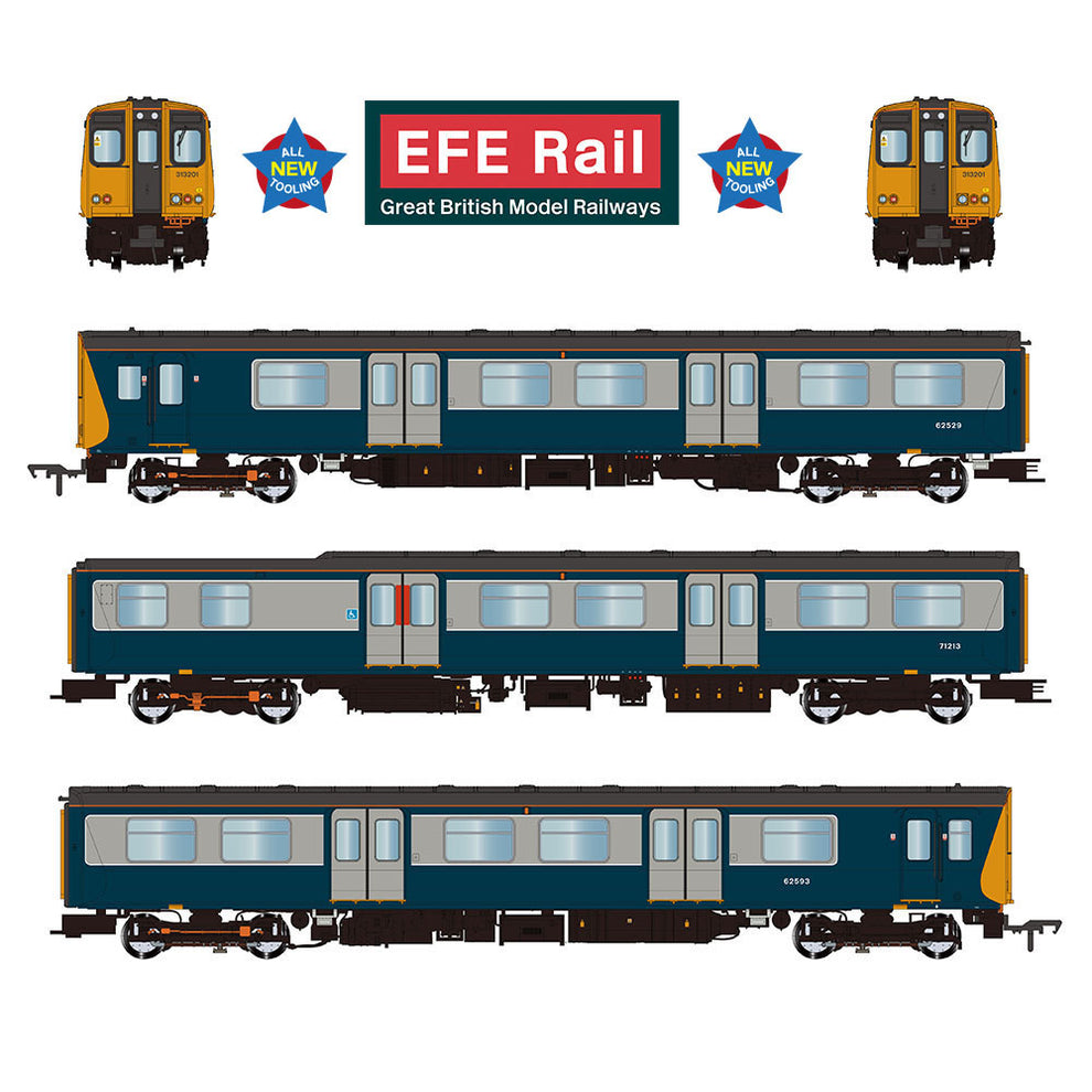 EFE Rail E81008 Class 313 3-Car EMU 313201 BR Blue & Grey (Southern) O ...