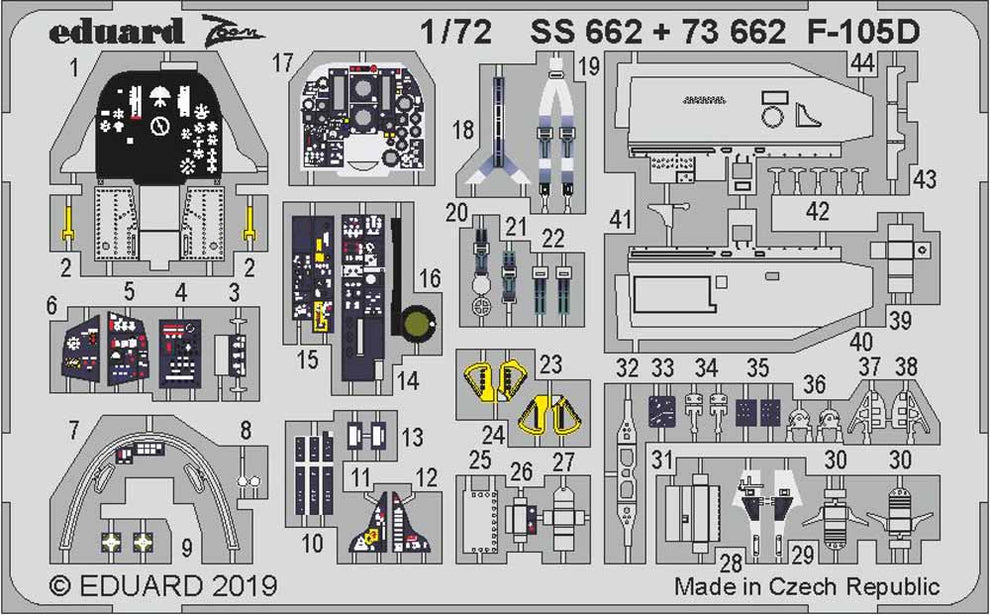 Eduard SS662 Etched Aircraft Detailling Set 1:72 Republic F-105D Thund ...