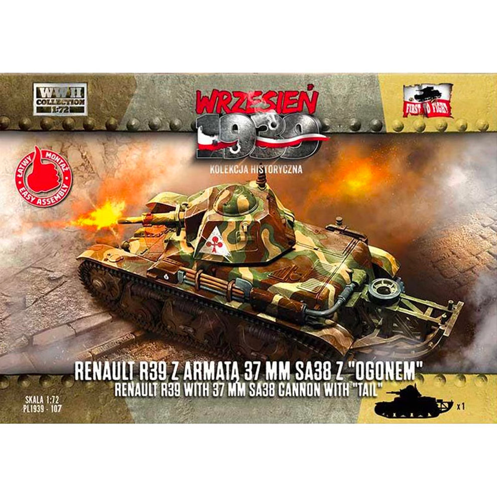 First to Fight 107 Renault R39 w/37mm SA38 Cannon 1:72 Model Kit ...