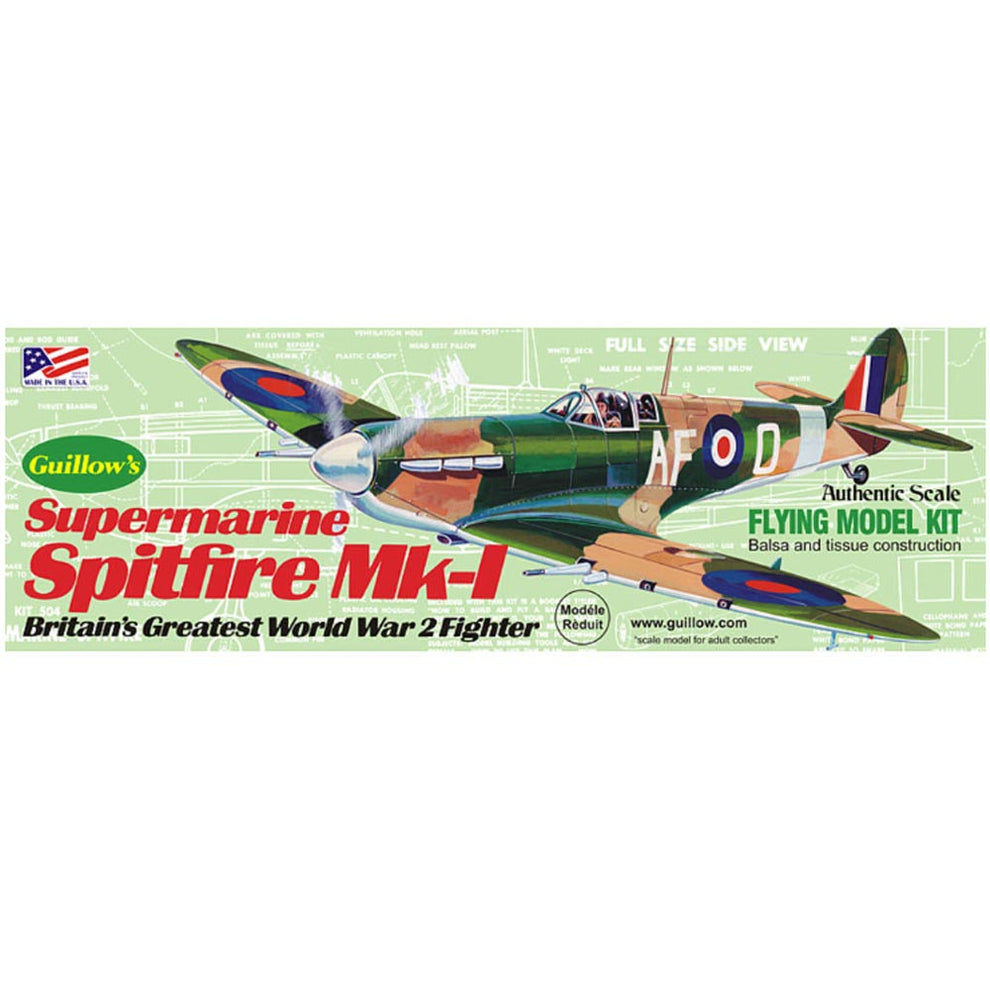 Guillow 504 Spitfire Mk-1 Balsa Flying Airplane Kit – Jadlam Toys & Models