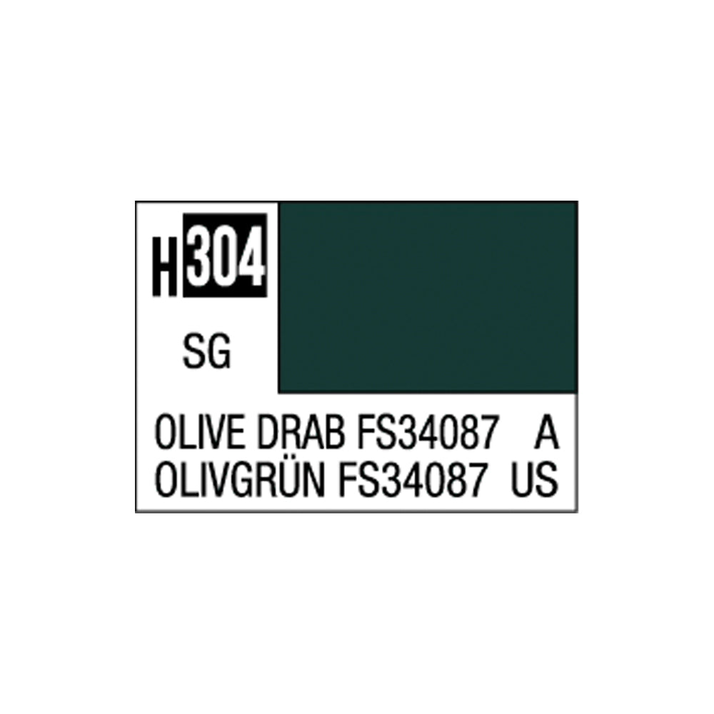 Mr Hobby Aqueous Hobby Colour H-304 Olive Drab FS34087 (US) 10ml Acryl ...