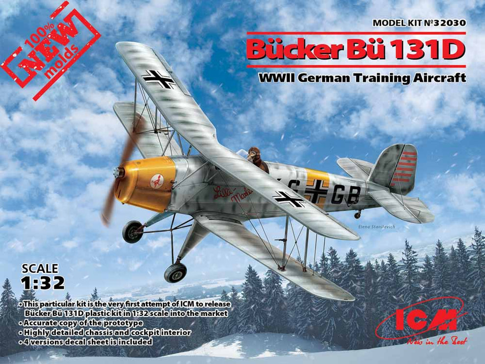 ICM 32030 Bucker Bu-131D WWII German Training Aircraft 1:32 Aircraft M ...