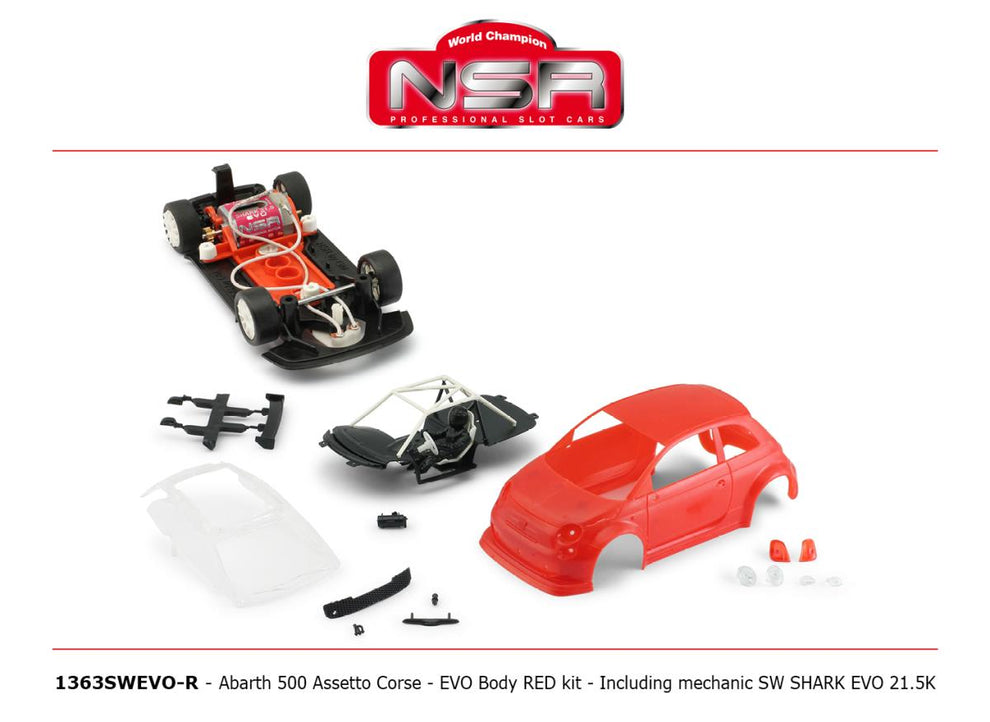 NSR 1051SWEVO-R Abarth 500 Assetto Corse EVO Red Kit SW Shark EVO 21.5 ...