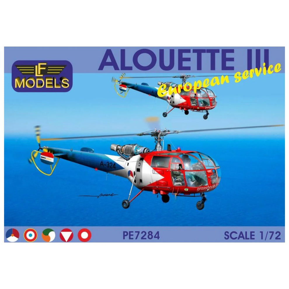 LF Models PE7284 Alouette III European Service Helicopter 1:72 Model K ...