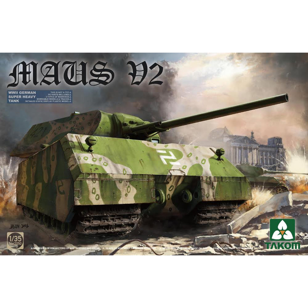 Takom 2050 German WWII Super Heavy Tank Maus V2 1:35 Model Kit – Jadlam ...
