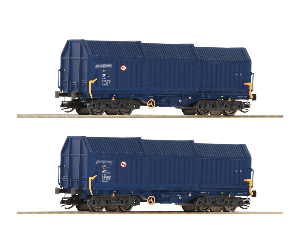 Roco ZSSK Cargo Shimmns Telescopic Hood Wagon Set (2) VI RC6680013 TT ...