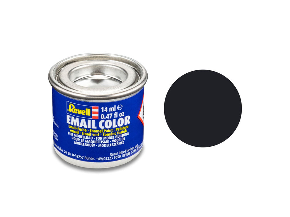 Revell Matt Black (RAL 9011) Email Colour Enamel - 14ml Model Paint No ...