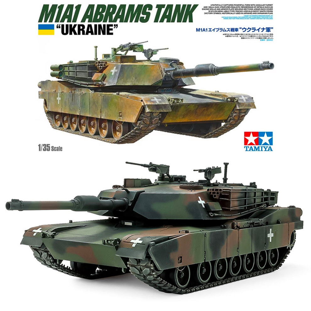 Tamiya 25216 M1A1 Abrams Tank Ukraine 1:35 Plastic Model Kit – Jadlam Toys & Models