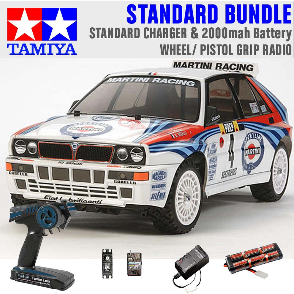 TAMIYA RC 58570 Lancia Delta (TT-02) 1:10 Standard Wheel Radio Bundle ...