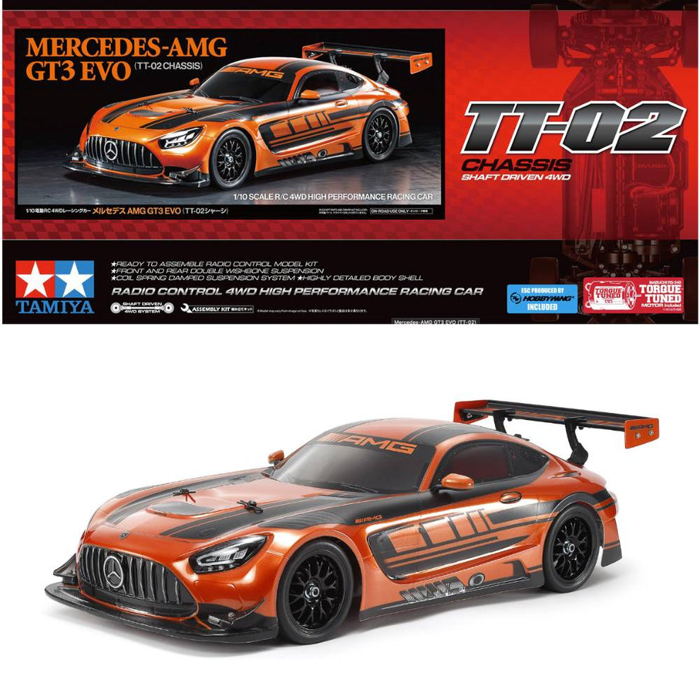 Tamiya 58750 Mercedes AMG GT3 EVO TT-02 1:10 RC Assembly Car Kit ...