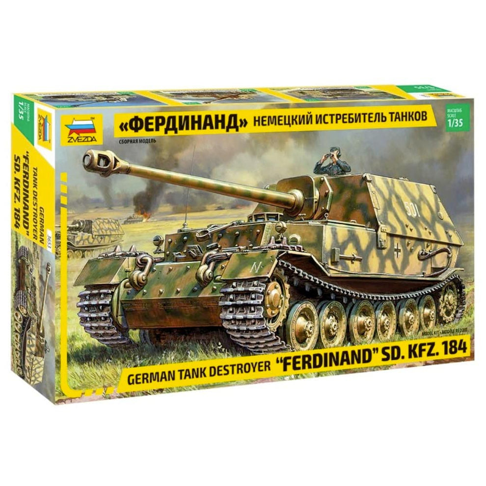 ZVEZDA 3653 Ferdinand SD. KFZ. 184 German Tank Destroyer 1:35 Model Ki ...